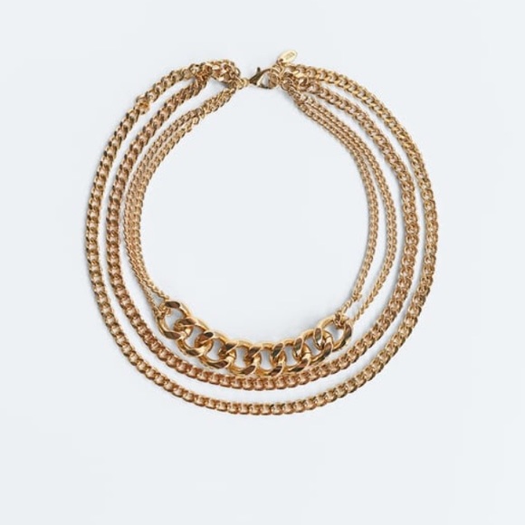 Zara | Jewelry | Zara Triple Chain Necklace | Poshmark
